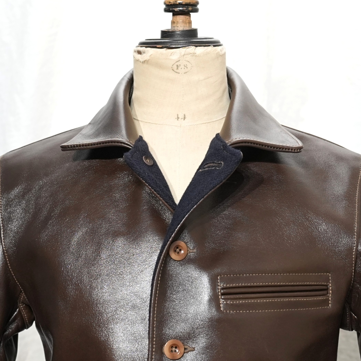 コリンボハンティンググッズ ストックマンズ レザー コート ブラウン ホースハイド | BRYWB ONLINE