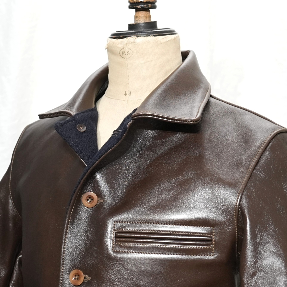 コリンボハンティンググッズ ストックマンズ レザー コート ブラウン ホースハイド | BRYWB ONLINE