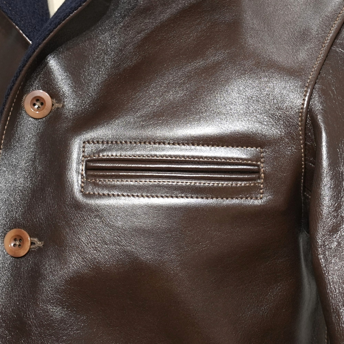 コリンボハンティンググッズ ストックマンズ レザー コート ブラウン ホースハイド | BRYWB ONLINE